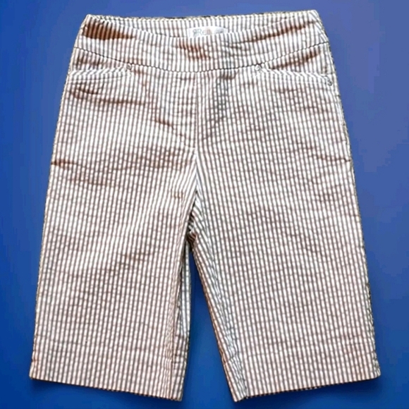 Renuar | Shorts | Renaur Seersucker Bermuda Shorts Size 2 Colors Tan ...